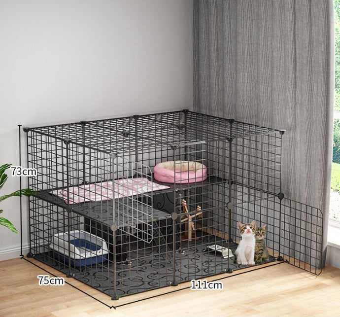 DIY Cage 2 Level Solid Resin Flooring Black – Metal and Resin